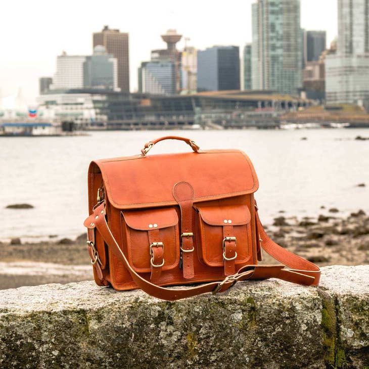 Jack Vintage Style Leather Laptop Briefcase – Inland Leather Co