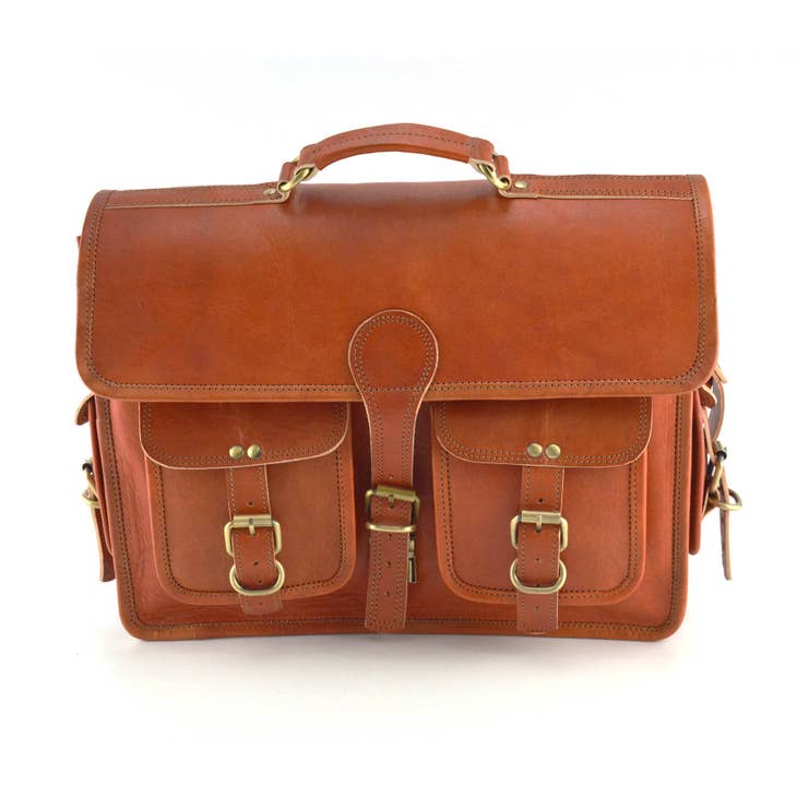 Jack Vintage Style Leather Laptop Briefcase – Inland Leather Co