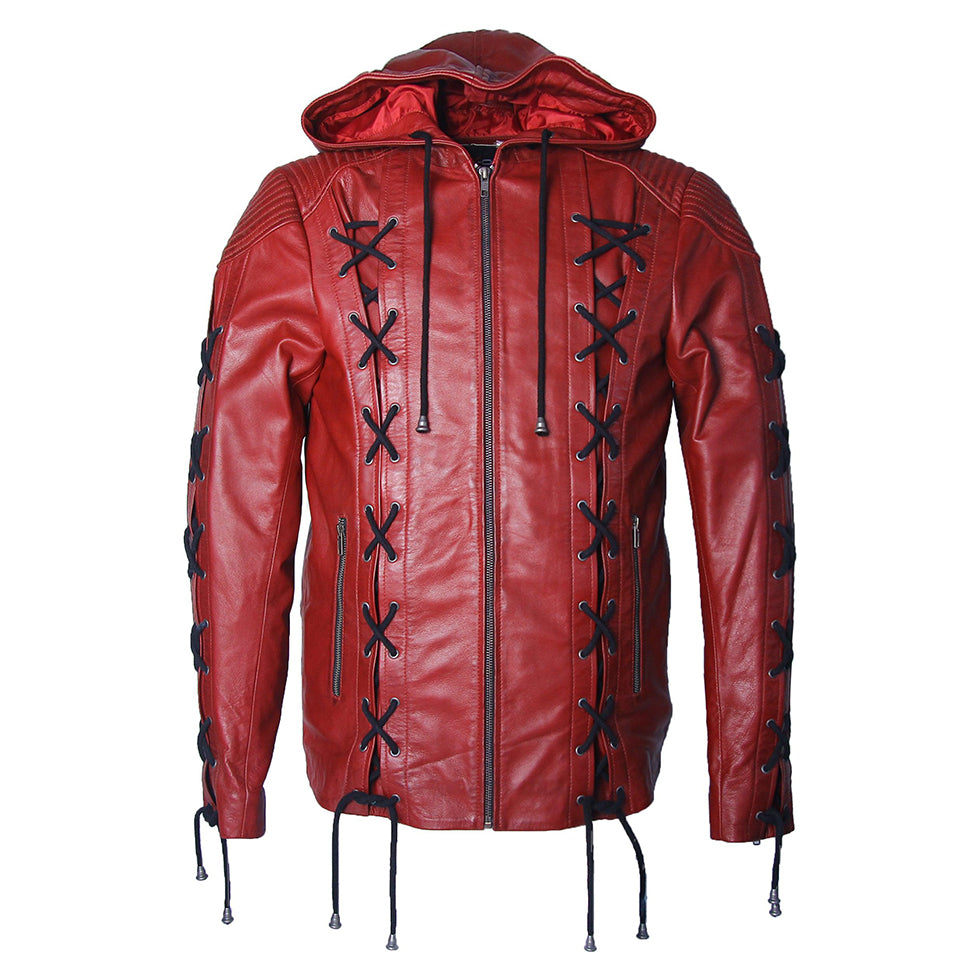 Arrow Arsenal Suit Hooded Genuine Leather Jacket – Inland Leather Co
