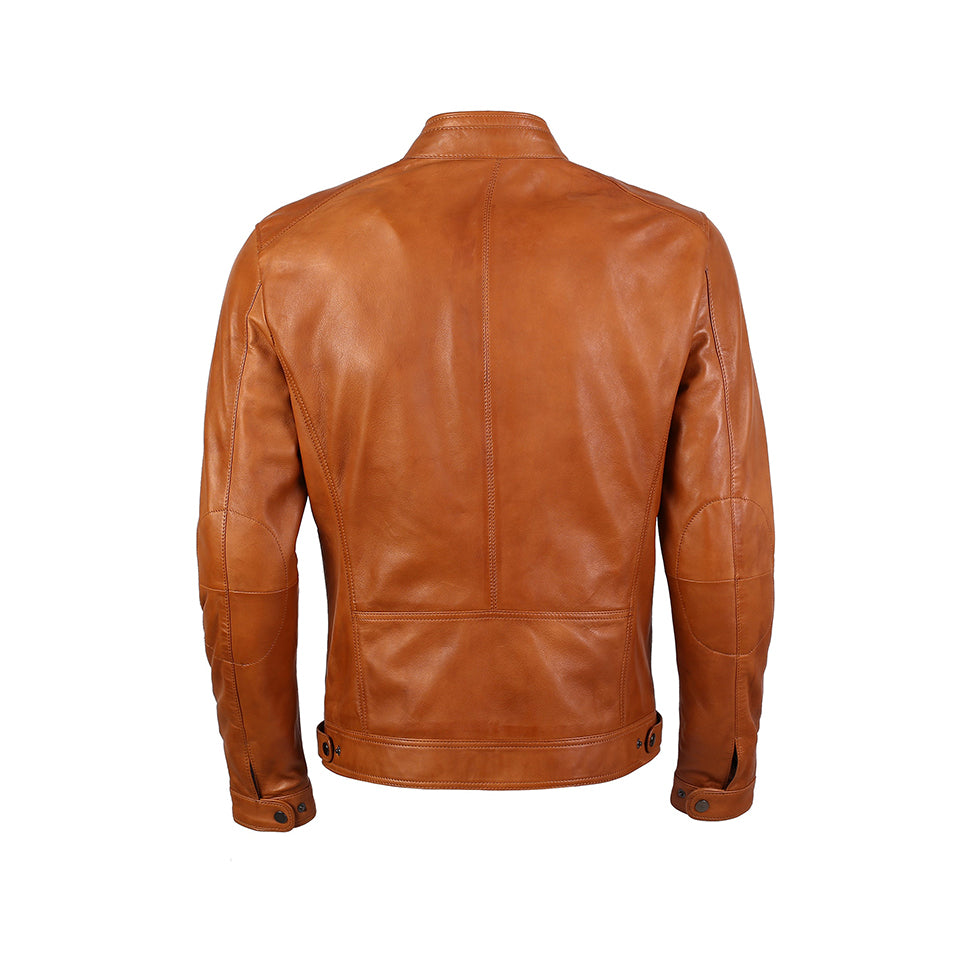 Kris Men's Caramel Brown Leather Jacket – Inland Leather Co
