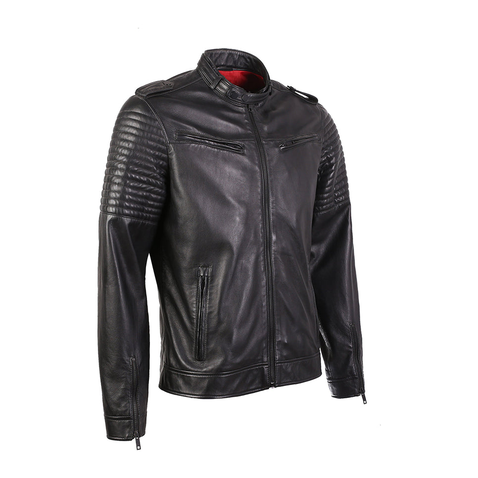 Wilcon Men's Racer Leather Jacket — Inland Leather Co
