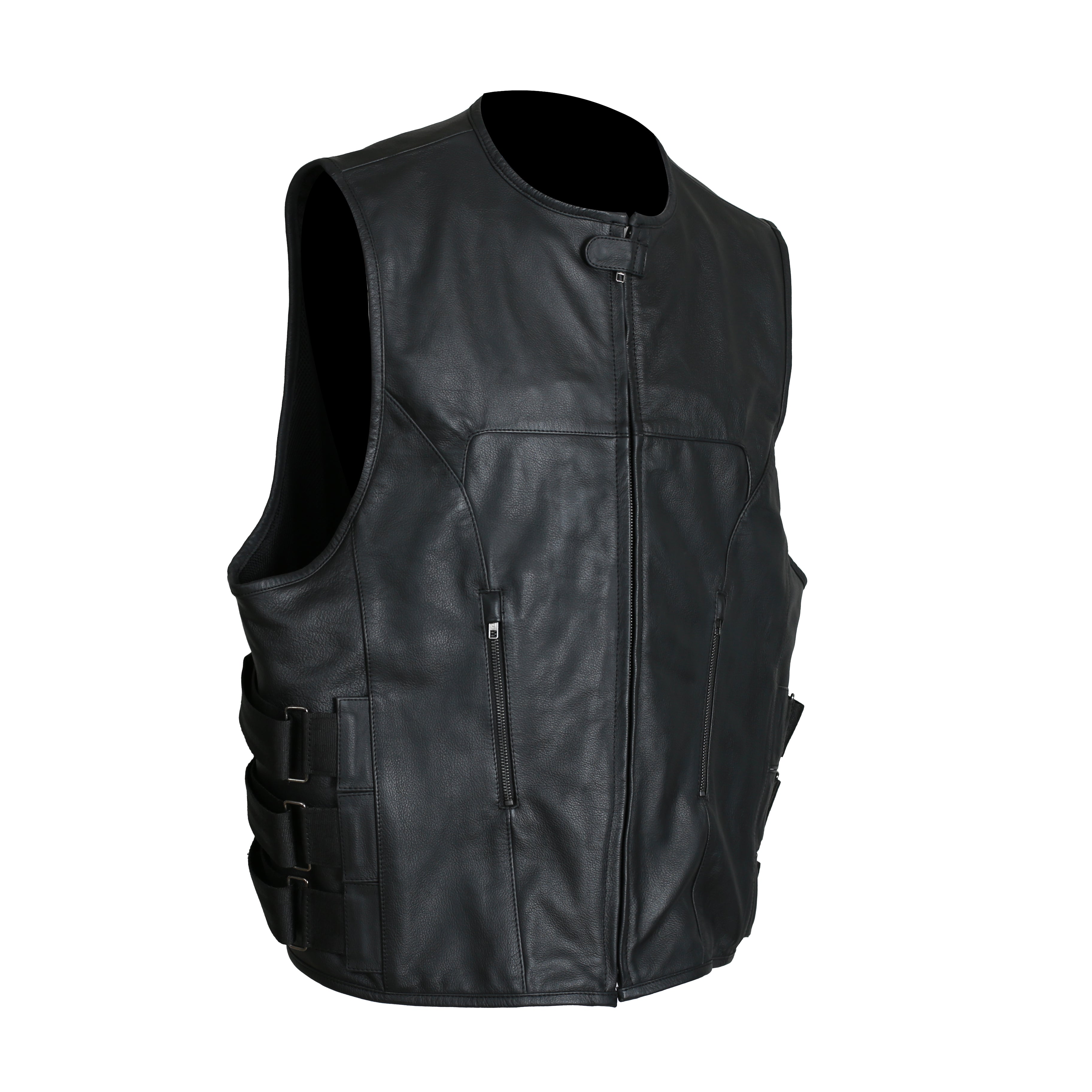 MKL - Rambo Men's Motorcycle Swat Style Leather Vest – Inland Leather Co